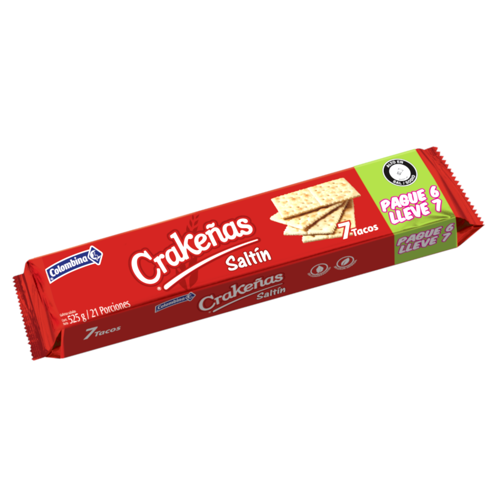 Galleta Crakeñas Saltin Pague 6 LLeve 7 Tacos 525Gr | SuperBooM